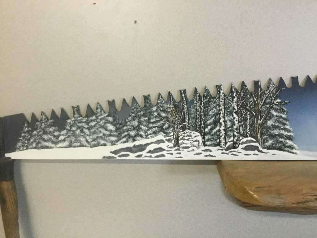 Painted Two Man Saw - Bogus Jim Road Studio